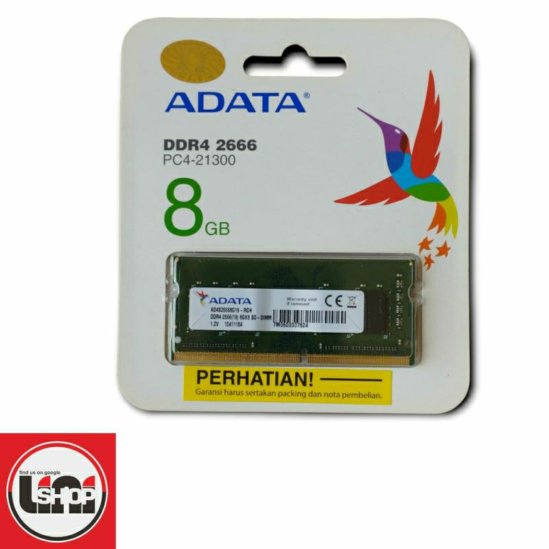 Jual Memory RAM Laptop ADATA Sodimm PC4-21300 2666 DDR4 - 8gb | Shopee ...