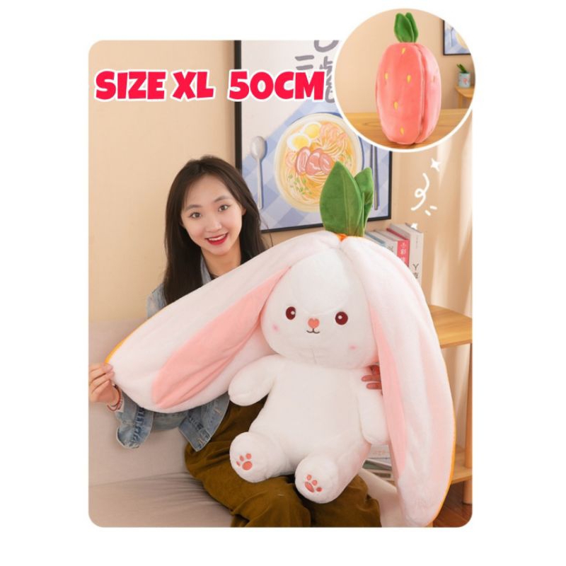 Jual Boneka Kelinci 2in1 Strawberry Wortel ukuran Besar 50cm | Shopee ...