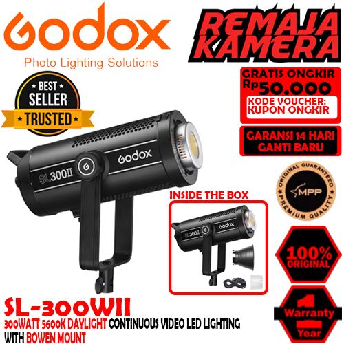 Jual GODOX SL300II GODOX SL300WII DAYLIGHT STUDIO LED VIDEO LIGHT BOWEN ...