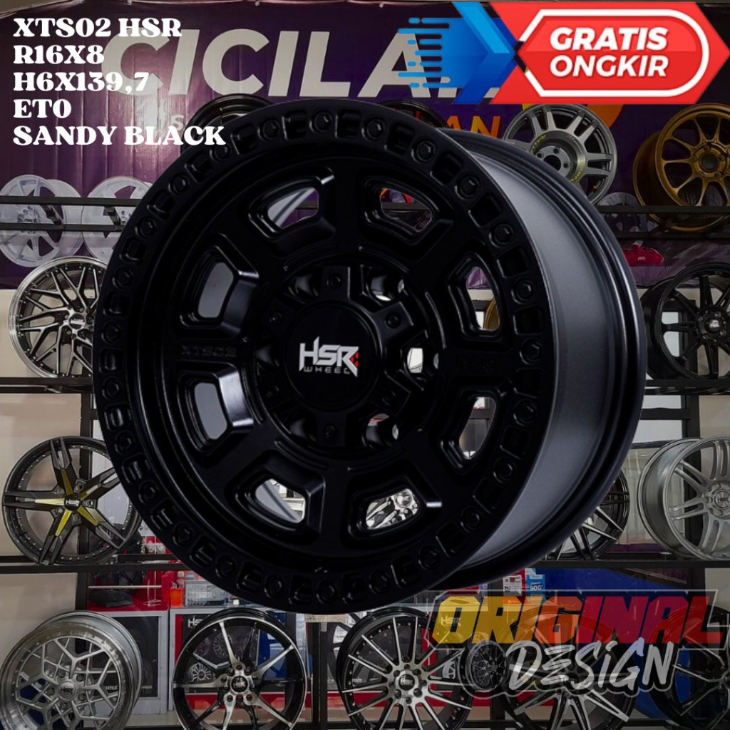 Jual Velg Mobil Ring 16 HSR XTS02 R16 LEBAR 8 BAUT 6 PCD 6X139,7 ET0 ...