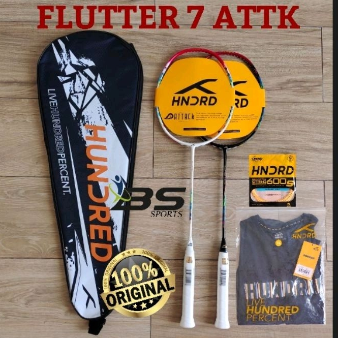 Jual RAKET BADMINTON HUNDRED FLUTTER 7 ATTK HNDRD FLUTTER 7 ATTK ORIGINAL | Shopee Indonesia