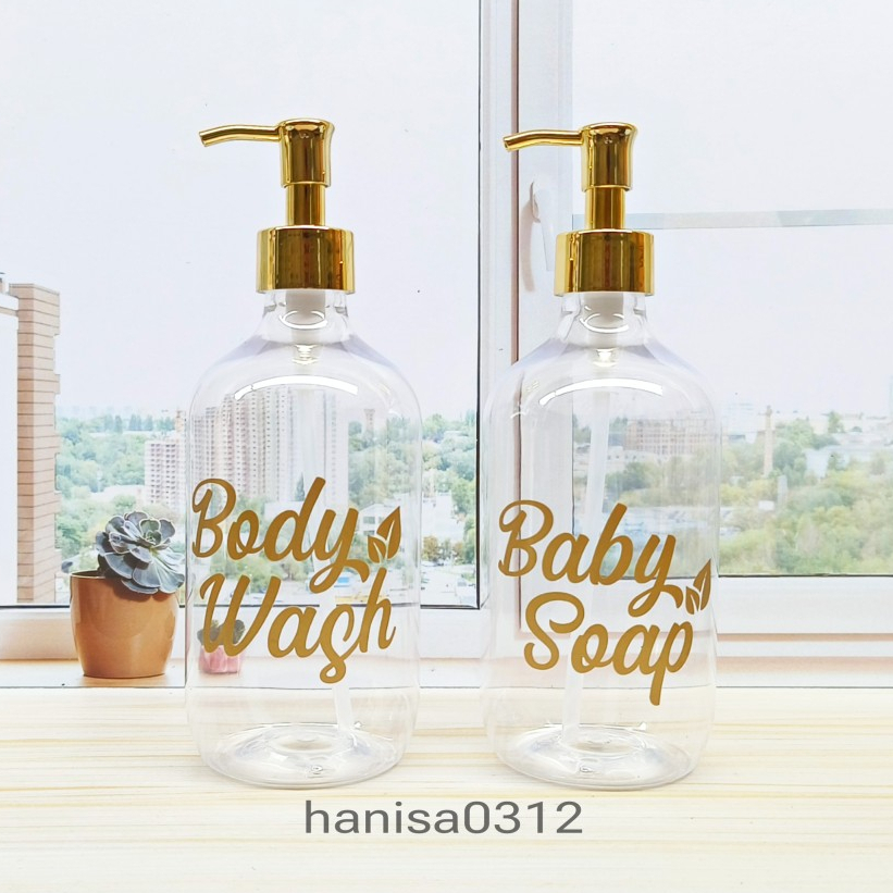 Jual Botol Refill Sabun Aesthetic 500ml Clear Luxury Gold / Botol Pump 500 Ml Tempat Sabun Mandi ...