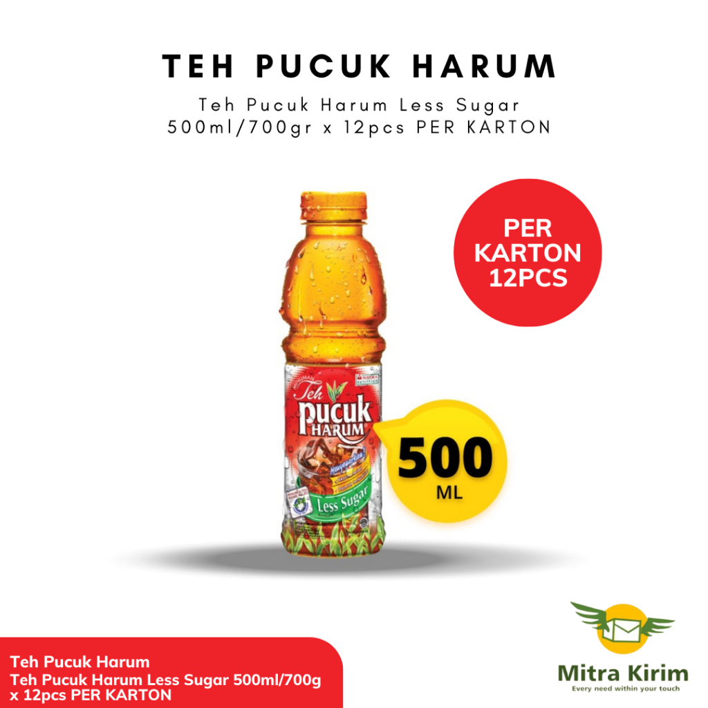 Jual Teh Pucuk Harum Less Sugar 500ml x 12pcs (Per Karton) | Shopee ...