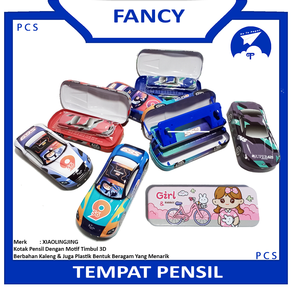 Jual FANCY - Pencil Case Tempat Pensil Kaleng Motif 3D - Pcs | Shopee ...