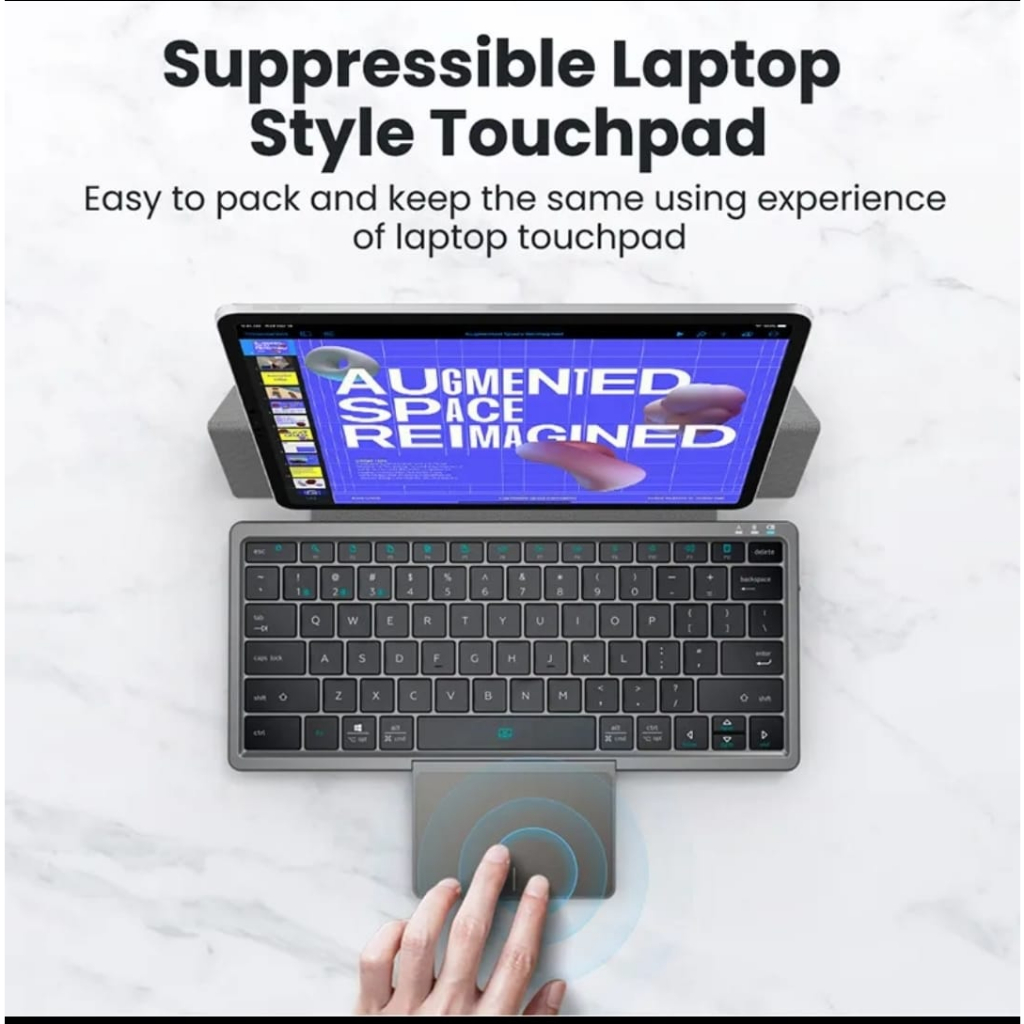 Jual Smart Keyboard Bluetooth 3 Device With Rotatable Touchpad KF8700 ...