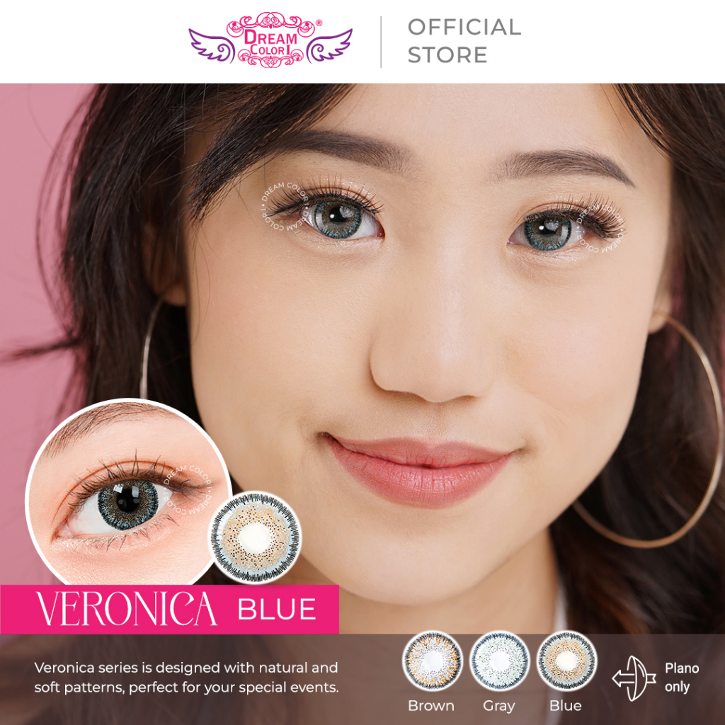Jual DREAM COLOR I Softlens Veronica Series Brown Gray Plano/Normal ...