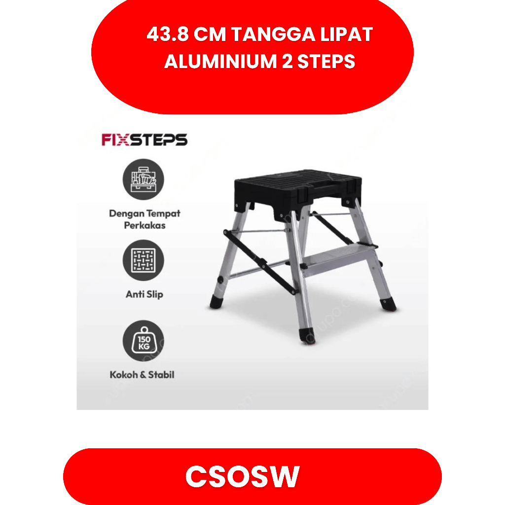 Jual Tangga Lipat Aluminium 2 Steps 43.8 Cm 2 step Alu Tool Set ...