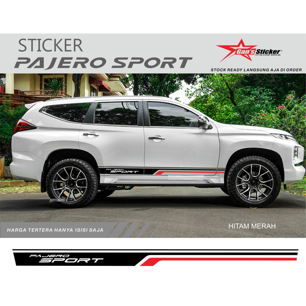 Jual sticker pajero sport sticker mitsubishi pajero sport sticker body ...