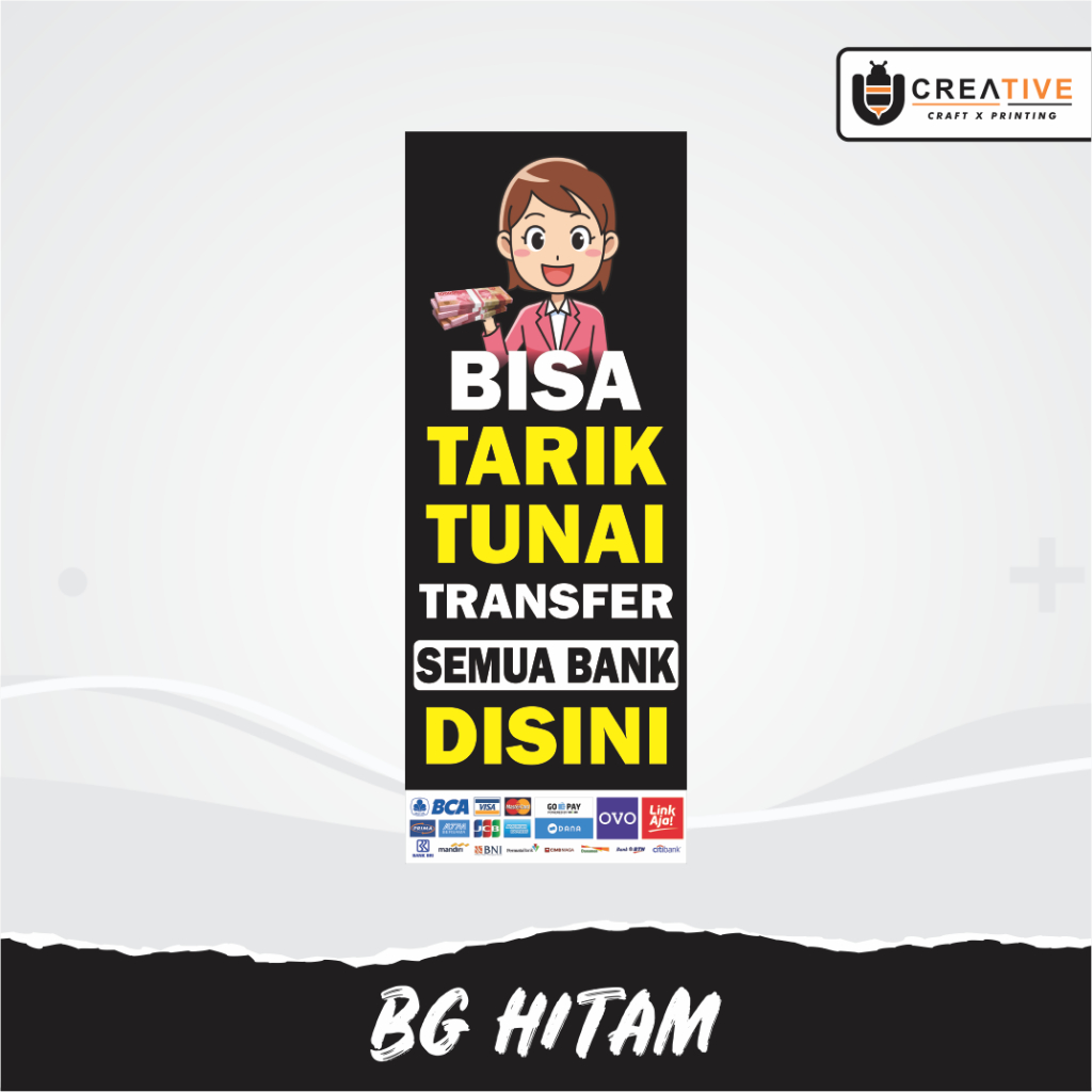 Jual Spanduk / Banner Tarik Tunai Transfer Semua Bank | Shopee Indonesia