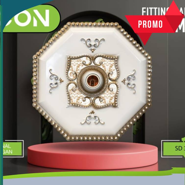 Jual ORNAMEN LAMPU PLAFON PVC 30x30/ORNAMEN LAMPU PLAFON PVC// FITING ...
