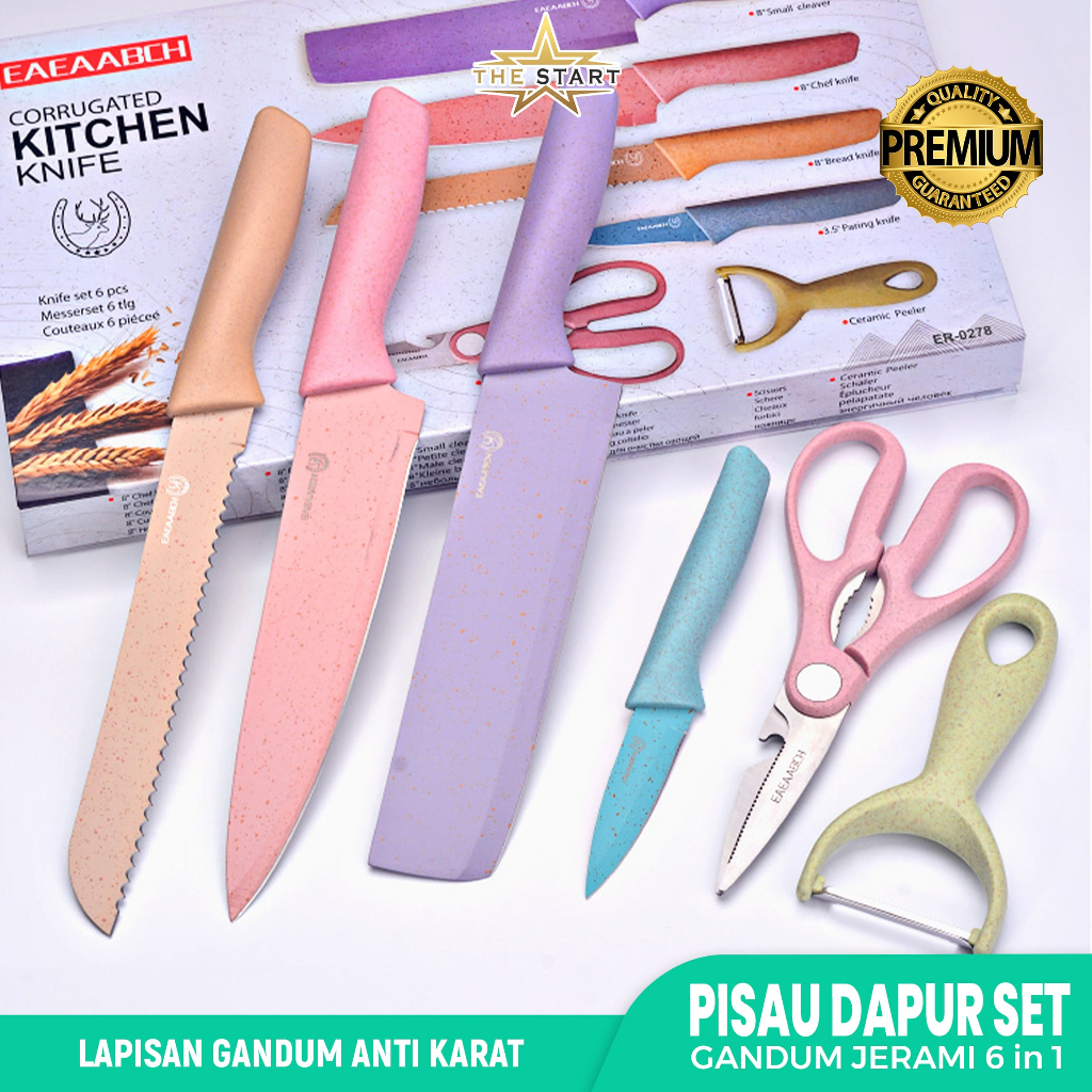 Jual Pisau Jerami Pisau Set 6 In 1 - Pisau Jerami Keramik | Shopee ...