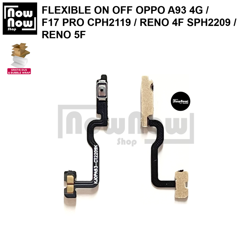 Jual Flexible ON OFF Oppo A93 4G / F17 Pro CPH2119 / Reno 4F SPH2209 / Reno 5F Original Tombol ...