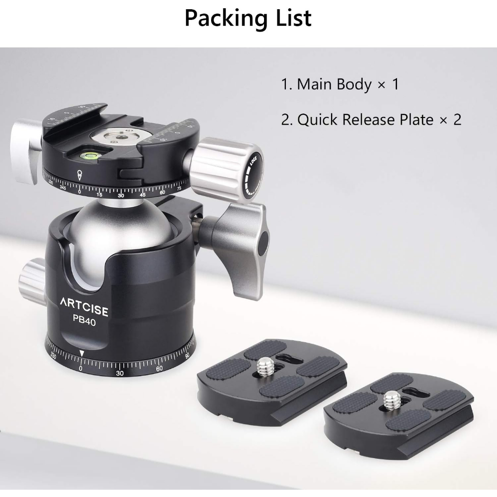 Jual ARTCISE PB40 ALL Metal CNC Double Panoramic Ball Heads Camera ...