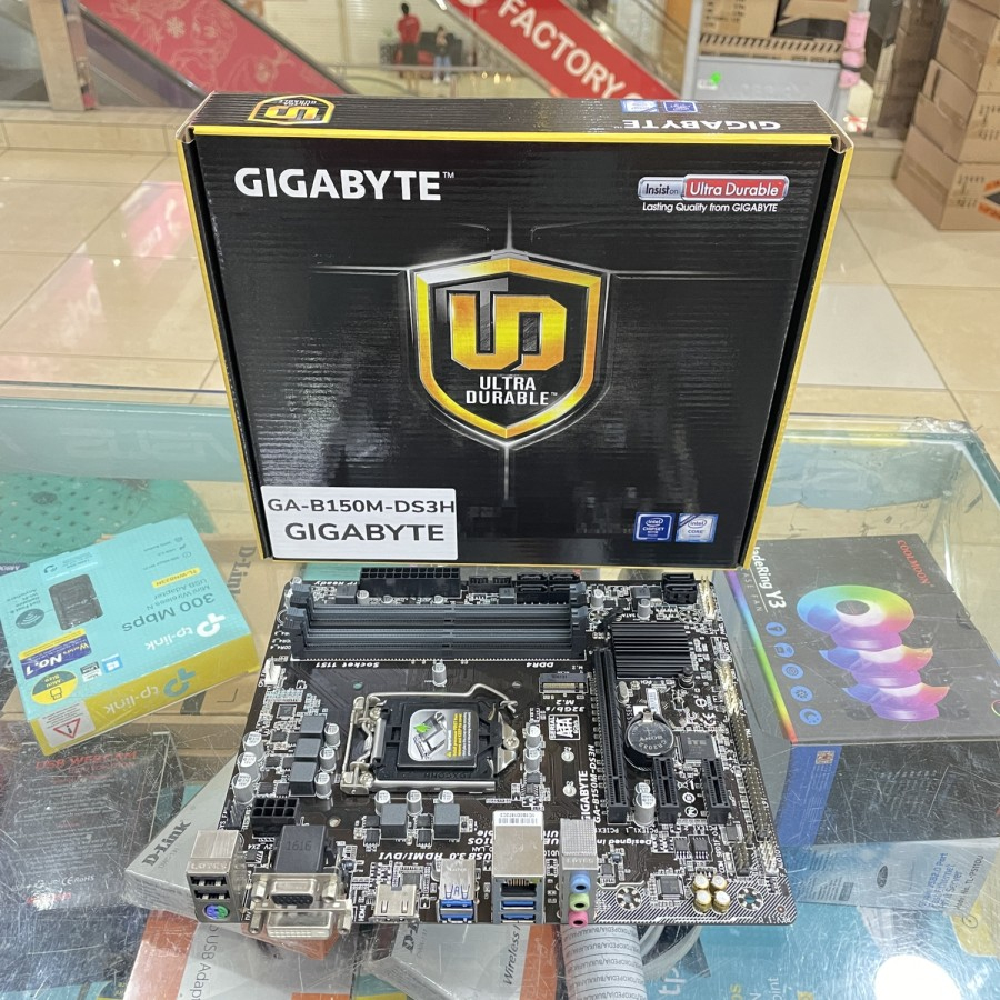 Jual MOTHERBOARD GIGABYTE B150M DS3H LGA 1151 M2 NVME | Shopee Indonesia