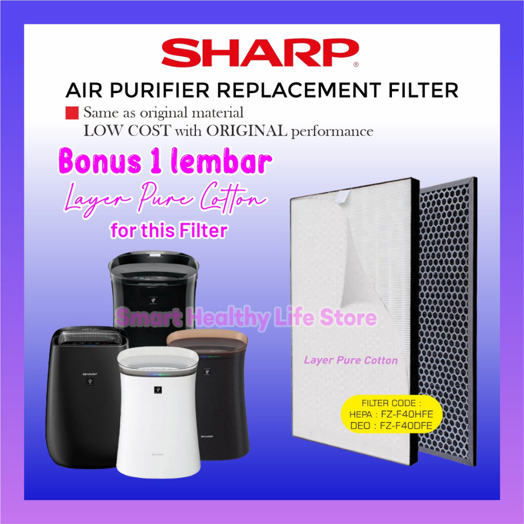 Jual Filter HEPA Carbon Air Purifier SHARP FZ-F40SFE FP-FM40Y FP-F40Y ...