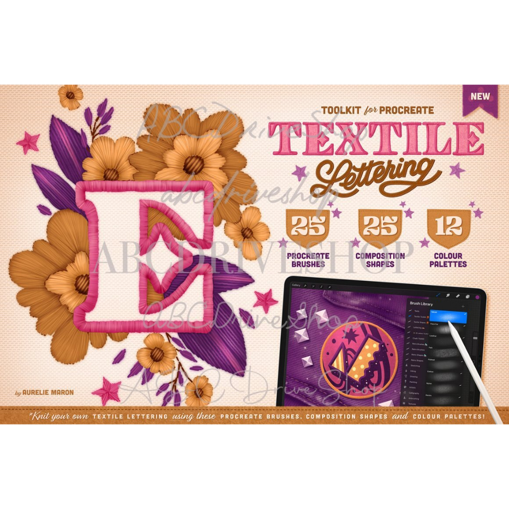 Jual Procreate Brush - Textile Lettering Toolkit | Shopee Indonesia