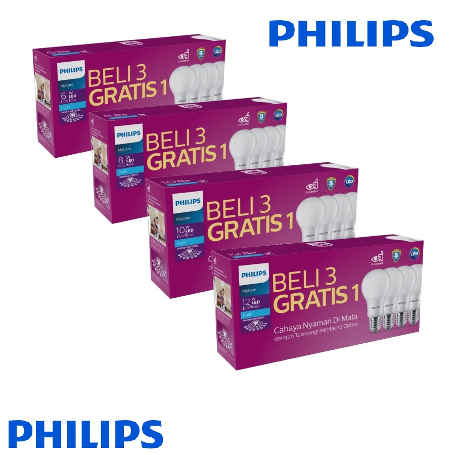 Jual Philips Lampu Led MyCare 6w 8w 10w 12w 14,5w MultiPack Paket Lampu 4pc | Shopee Indonesia