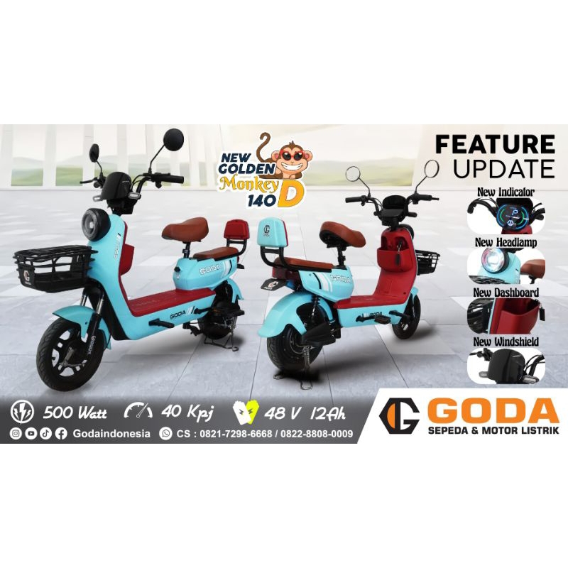 Jual SEPEDA LISTRIK GODA 140-D NEW GOLDEN MONKEY SPESIAL LCD DISPLAY ...