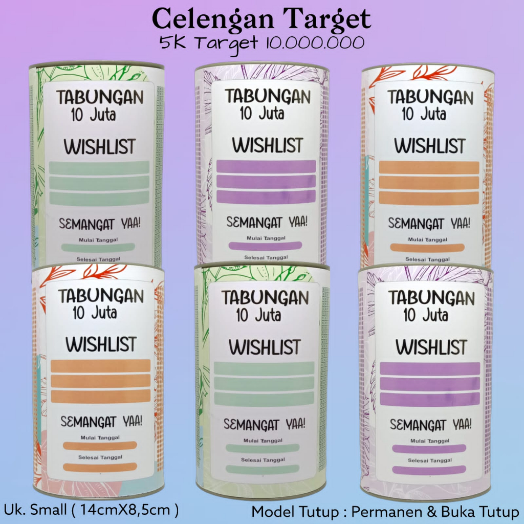 Jual Celengan Target 5k Target 10jt Celengan Target Buka Tutup Celengan ...