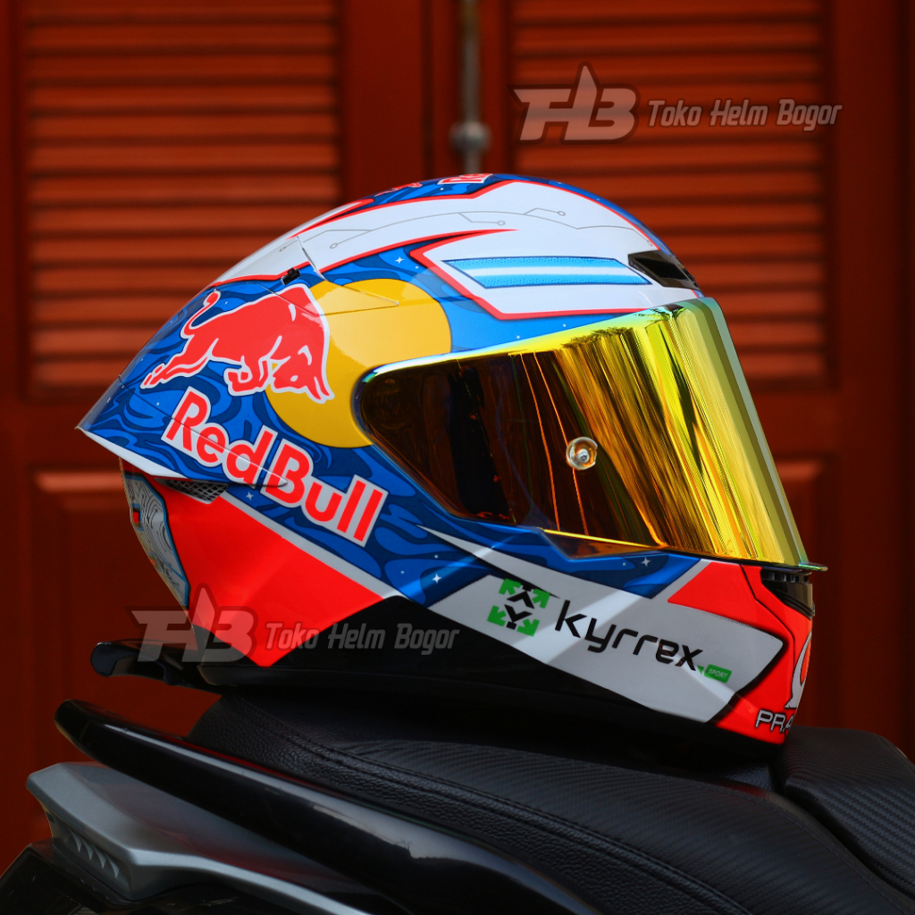 Jual KYT TT Course custom JORGE MARTIN repaint ekstra visor REDGOLD ...