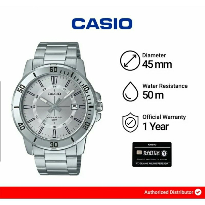 Jual JAM PRIA CASIO MTP-VD01D-7C / MTPVD01D ORIGINAL BERGARANSI ...
