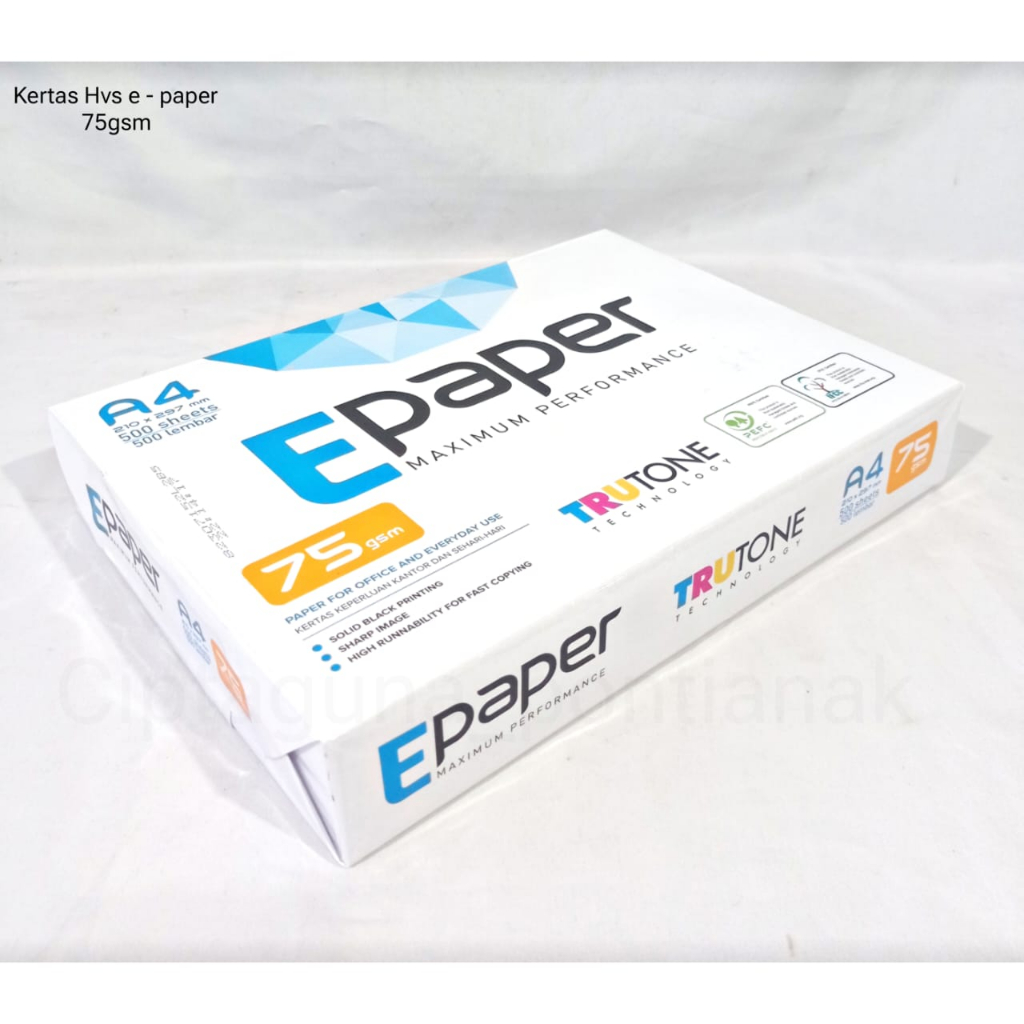 Jual KERTAS HVS E-PAPER A4 & F4 75 GSM - MURAH!!! | Shopee Indonesia