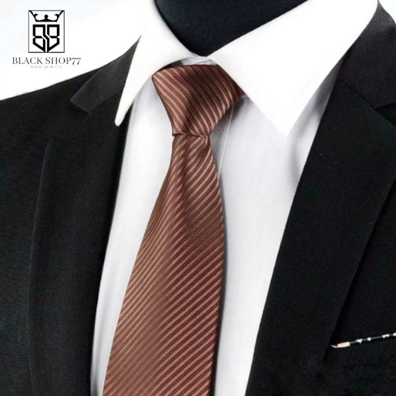 Jual Dasi Pria Dasi Panjang Dasi Motif Salur Coklat Muda 3 Inchi 8 Cm ...