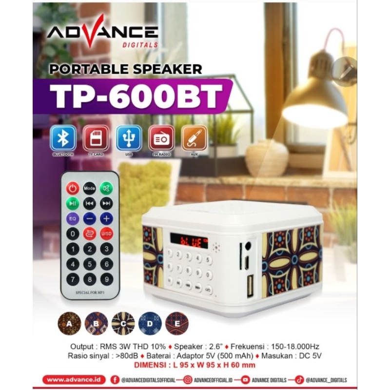 Jual Speaker Advance TP600 BT Bluetooth / Speaker advance TP600 ...