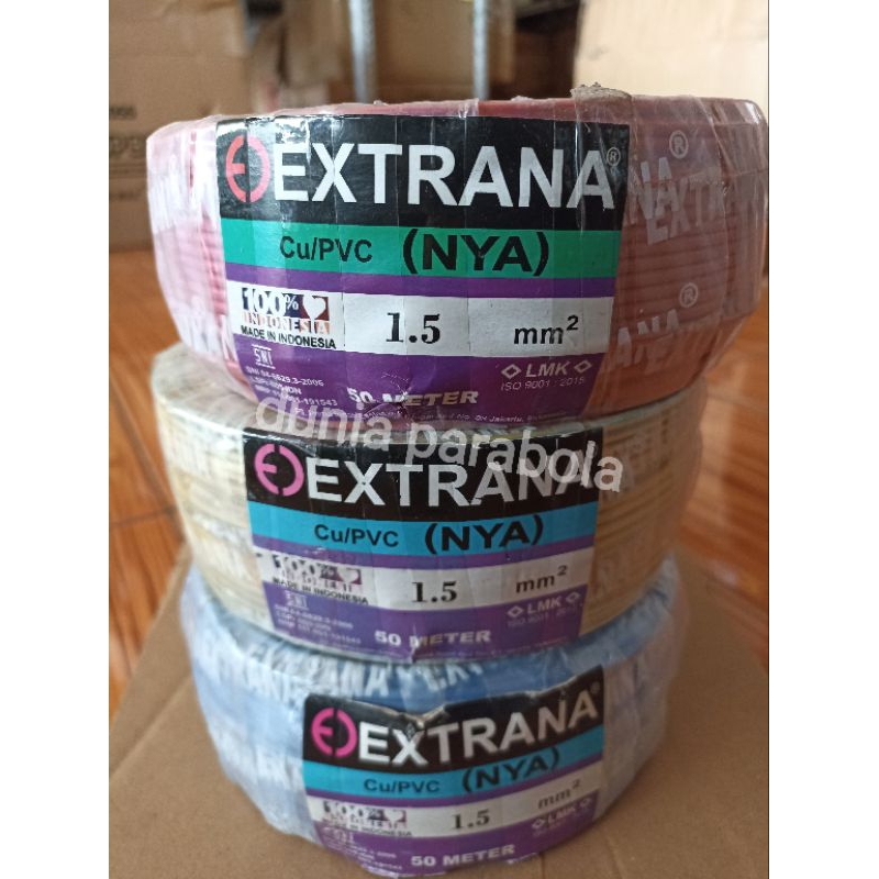 Jual Kabel Extrana NYA 1,5mm 1 rol Type NYA Label warna | Shopee Indonesia