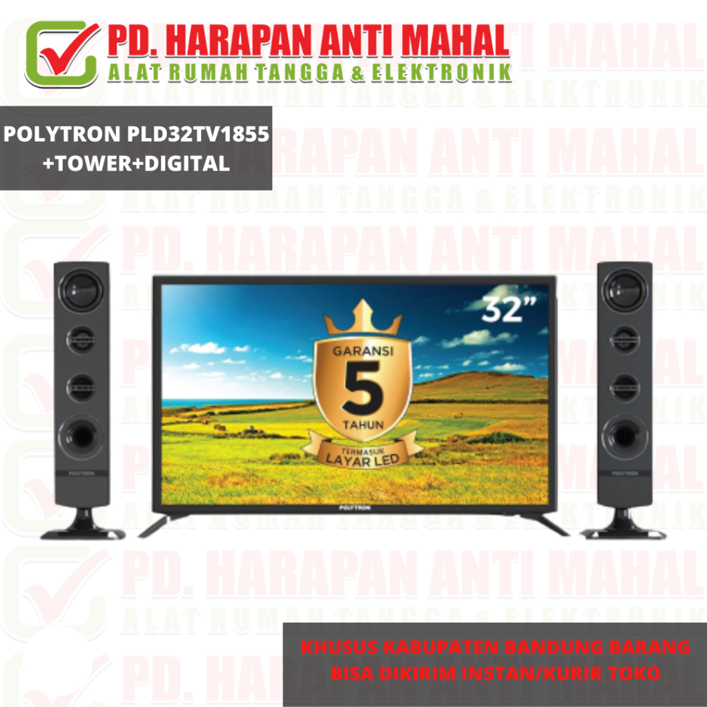 Jual POLYTRON PLD32TV1855 +TOWER+DIGITAL/TV LED 32IN POLYTRON/ POLYTRON ...