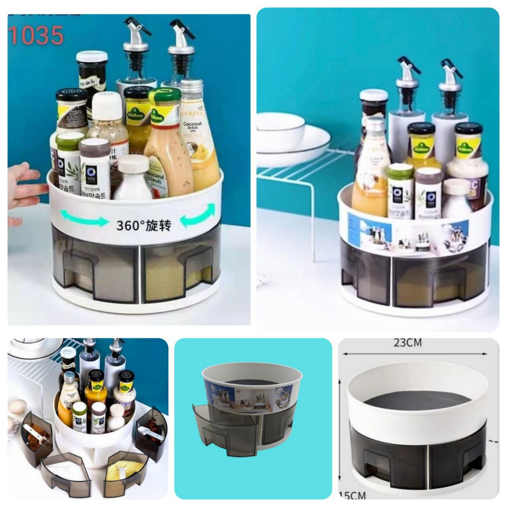 Jual RAK BUMBU DAPUR PUTAR 360 SERBAGUNA MURAH | Shopee Indonesia