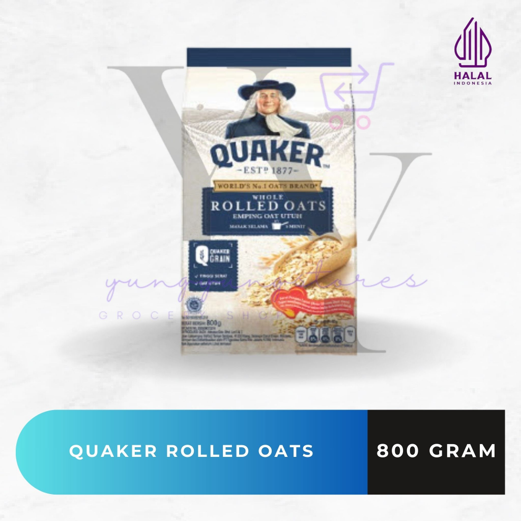 Jual Quaker Rolled Oats / Oatmeal Emping Oat Utuh 800 gram | Shopee ...