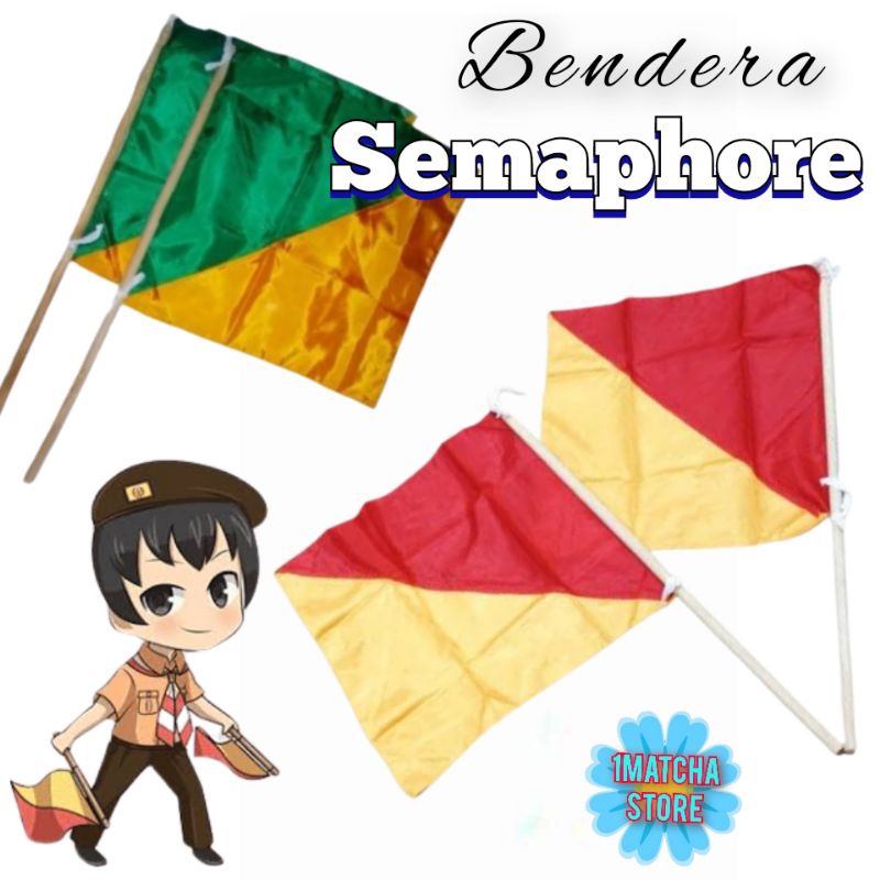 Jual Bendera Semaphore / Bendera Semaphore HW dan Tongkat Pramuka ...