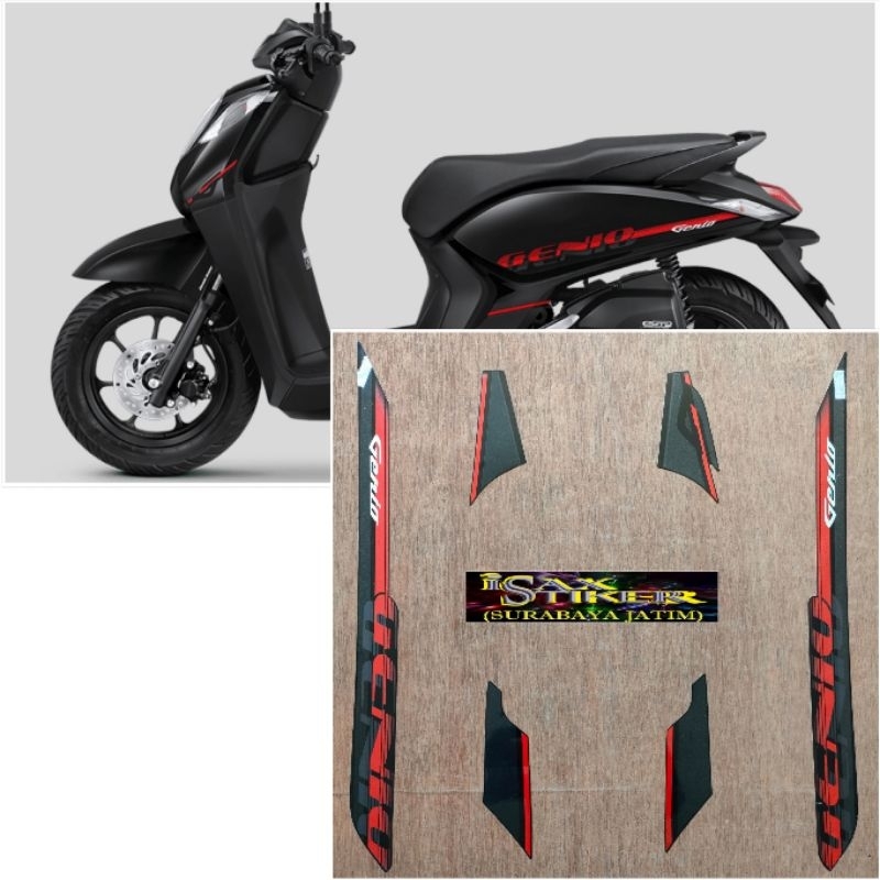 Jual Striping Original Honda Genio CBS hitam Lis merah tahun 2023 ...