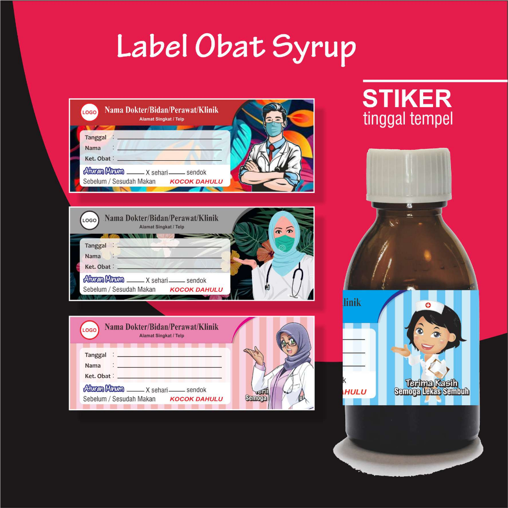 Jual LABEL OBAT SYRUP , ETIKET OBAT SYRUP (Isi 100 lbr) | Shopee Indonesia