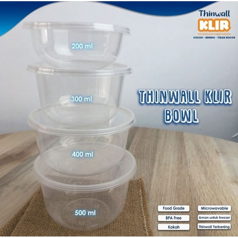 Jual Wadah Bulat Mangkok plastik 200ml 300ml 400ml 450ml untuk makanan ...