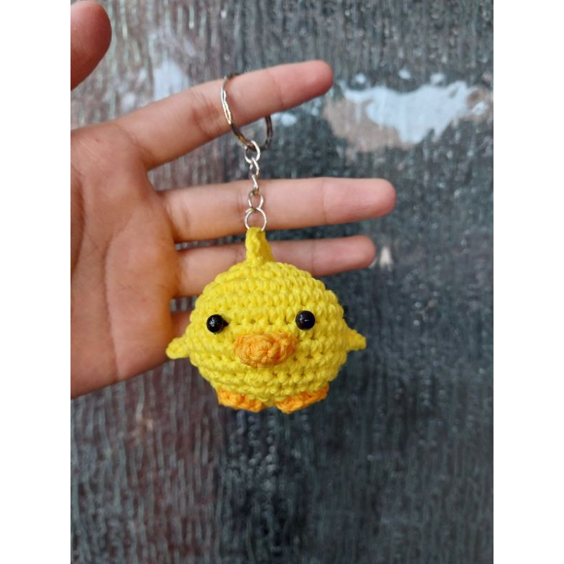 Jual gantungan kunci ganci amigurumi rajut anak ayam baby chicken ...