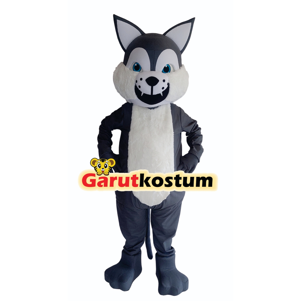 Jual Kostum maskot badut srigala putih abu lucu setelan dewasa fashion ...