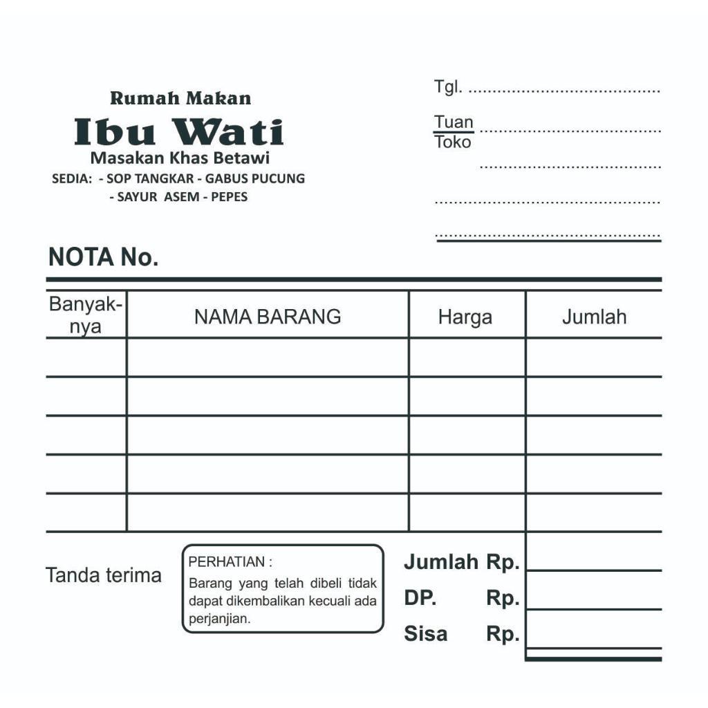 Jual NOTA FAKTUR KWITANSI USAHA TOKO LAUNDRY CUSTOM | Shopee Indonesia
