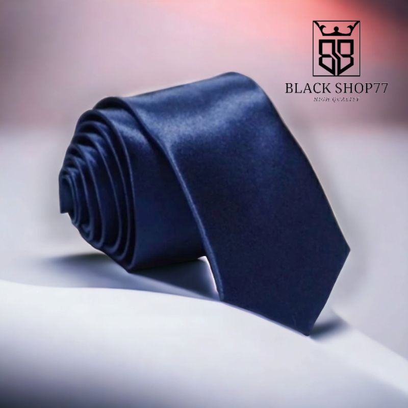 Jual Dasi Pria Dasi Panjang Dasi Satin Polos Biru Dongker 3 Inchi 8 Cm ...