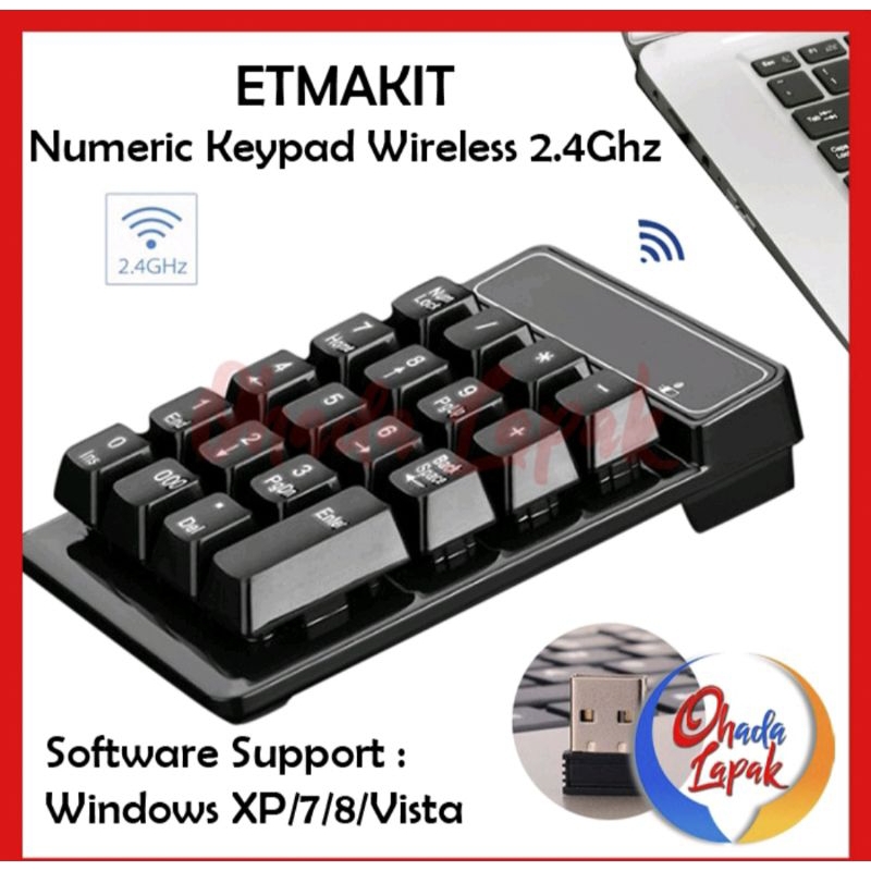 Jual Numeric Keypad Wireless Keyboard USB Numpad Bluetooth Etmakit ...