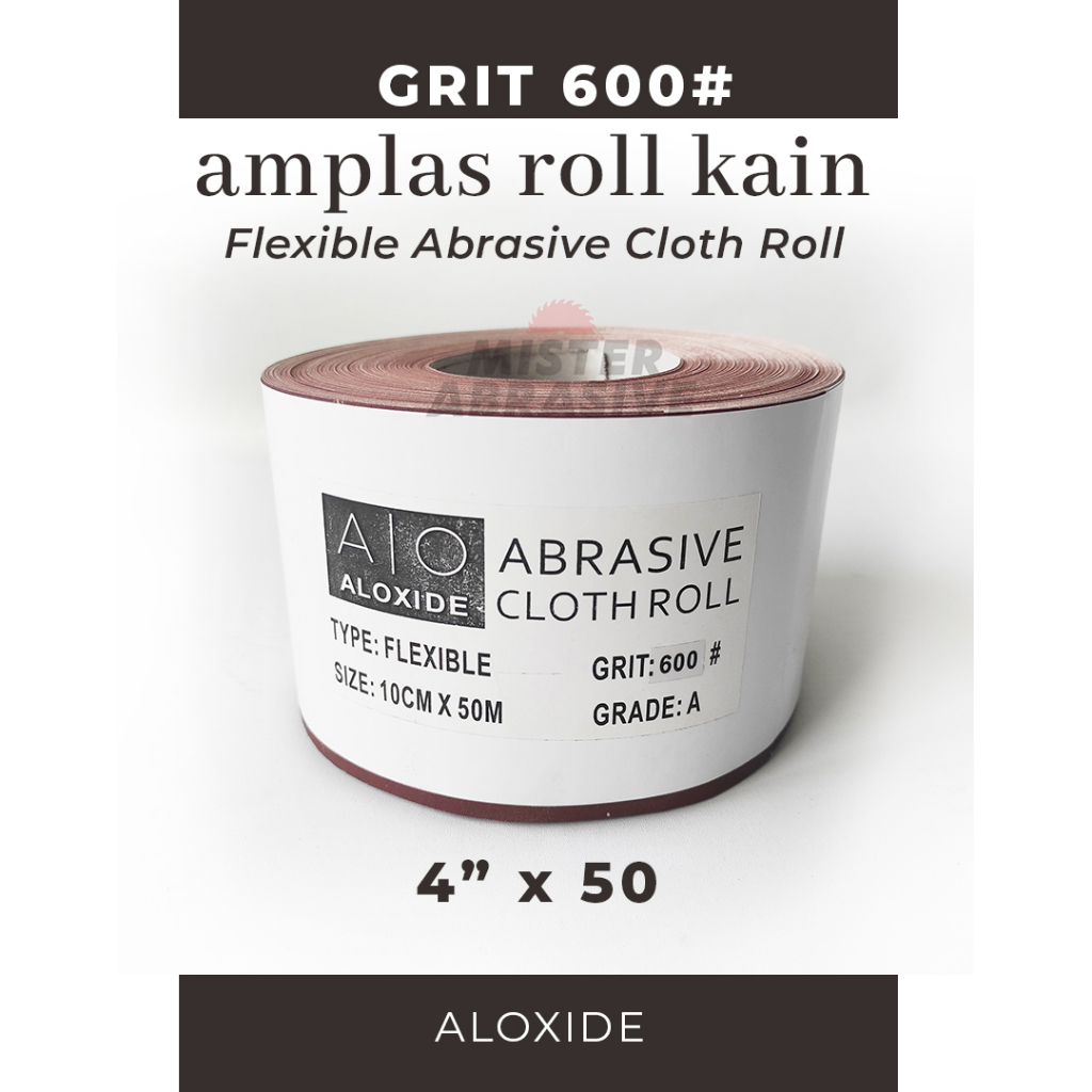 Jual Amplas Rol Grit 600 4 inch 4 x 50 meter Kain Flexible Lentur ...