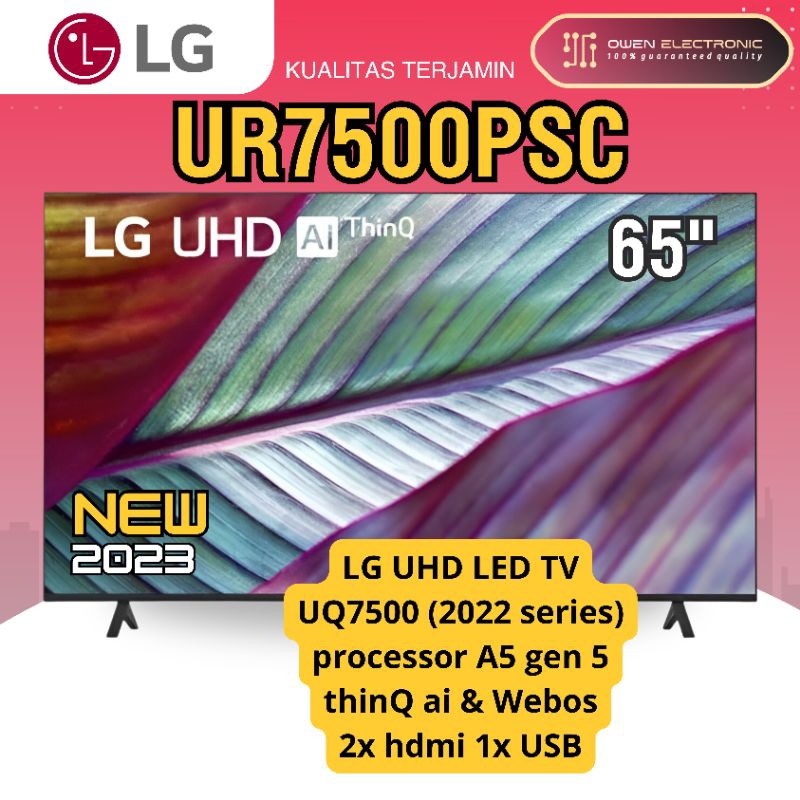 Jual LG 65UR7500 4K Smart UHD AI ThinQ® TV 65 Inch 65UR7500PSC NEW MODEL 2023 | Shopee Indonesia