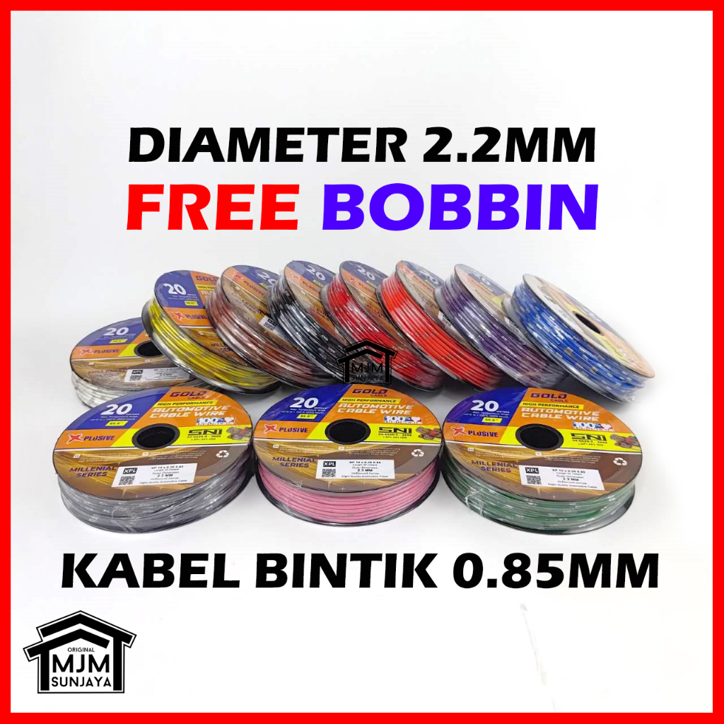 Jual KABEL BINTIK 0,85MM x 20M DCS SERABUT TEMBAGA UNTUK MOBIL & MOTOR | Shopee Indonesia