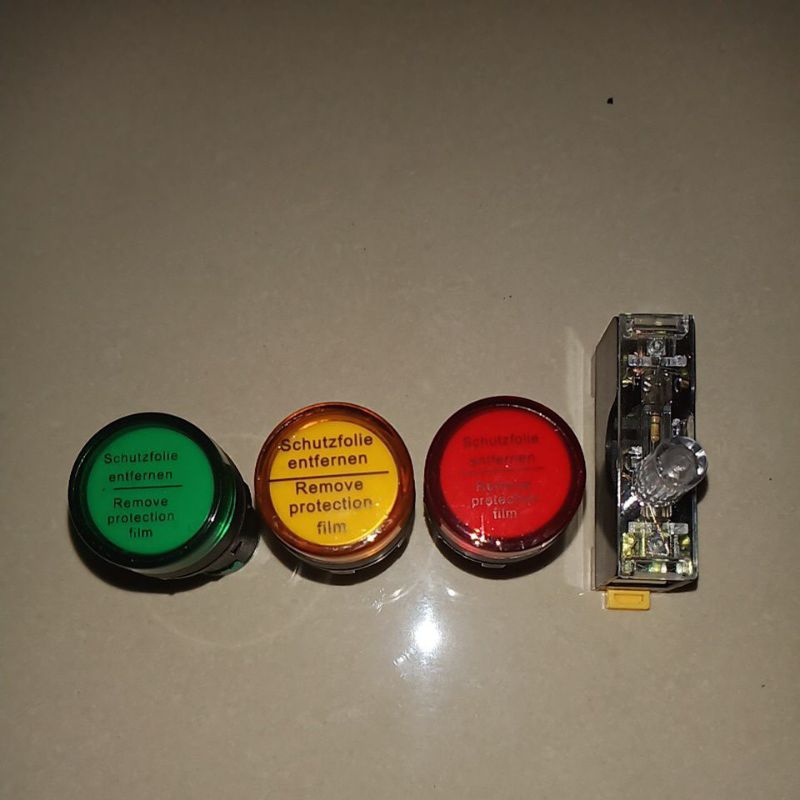 Jual Lampu Pilot Ac 220v diameter 22 mili 3 warna dan Fuse Kubur ...