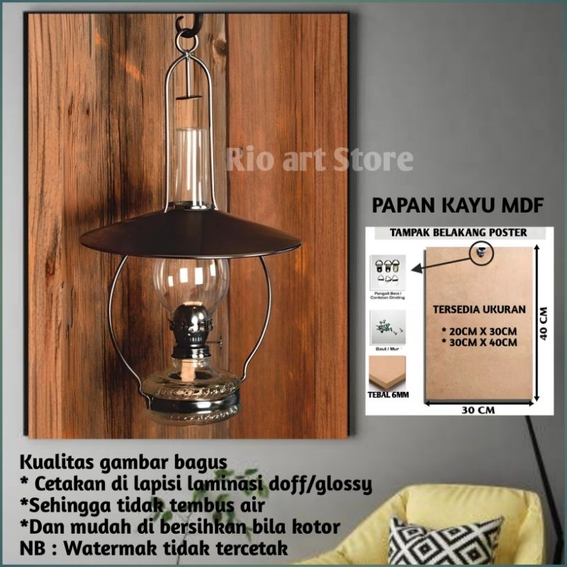 Jual Hiasan dinding poster lampu jadul dan antik damar untuk walldekor ...