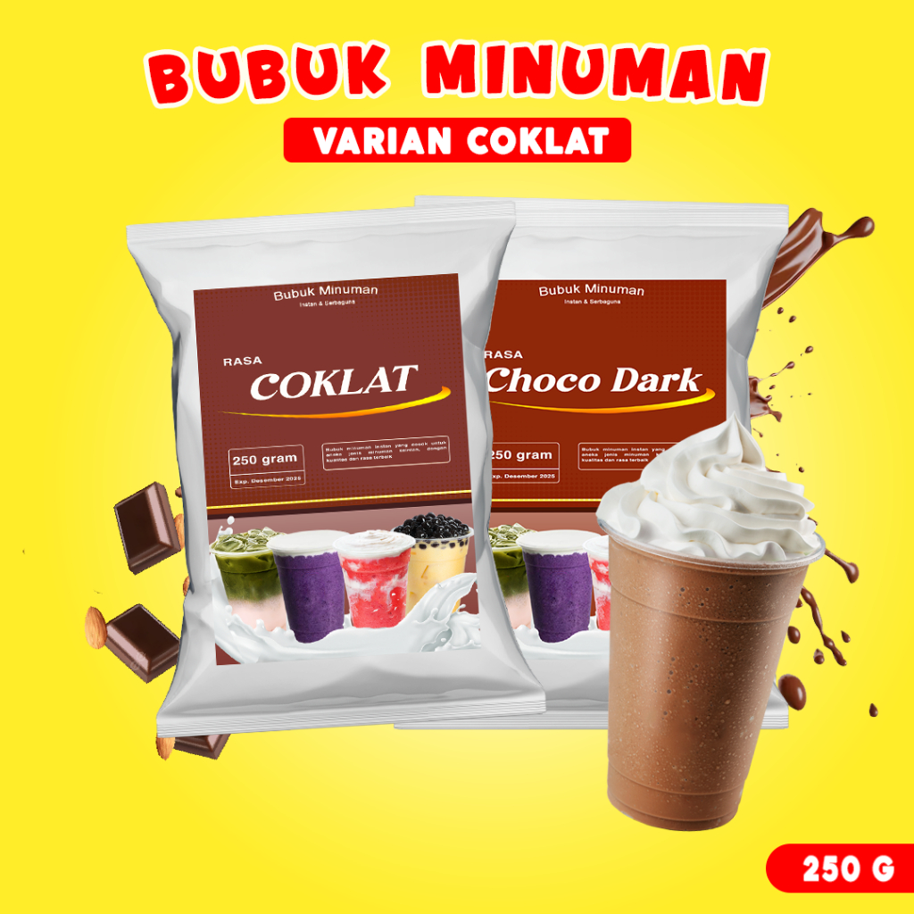 Jual BUBUK MINUMAN RASA 250G / BUBUK MINUMAN COKLAT / SERBUK MINUMAN ...