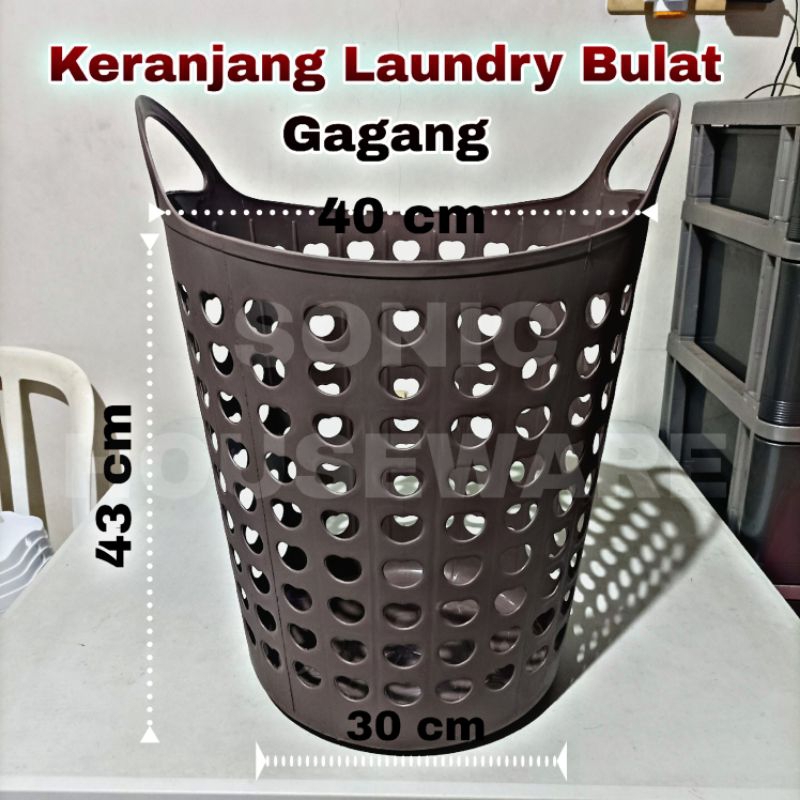 Jual Keranjang Baju Laundry Besar Rago Bulat Gagang Pegangan Jinjing ...