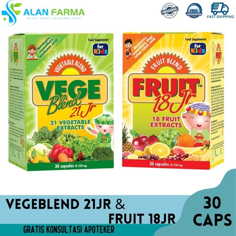 Jual Vegeblend 21 JR isi 30 Kapsul | Fruit 18 JR isi 30 Kapsul | Shopee ...