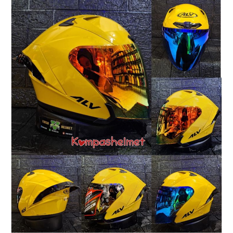 Jual HELM ALV ULTRON YELLOW LEMON PAKET GANTENG VISOR IRIDIUM PLUS ...